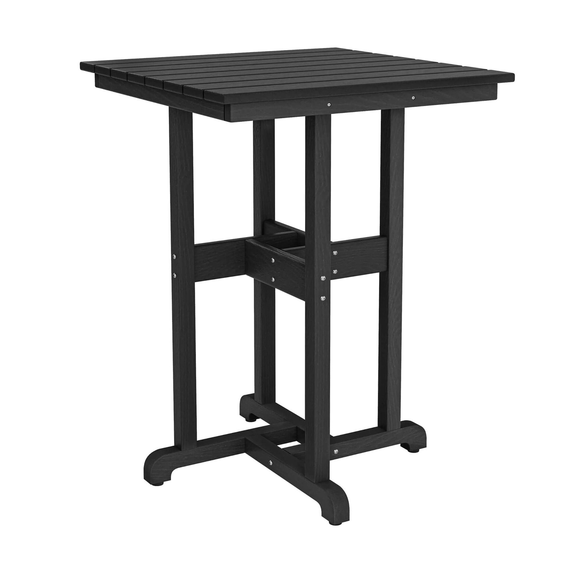 Poly Outdoor Bar Height Table and Backless Stool Set, Patio High Top ...