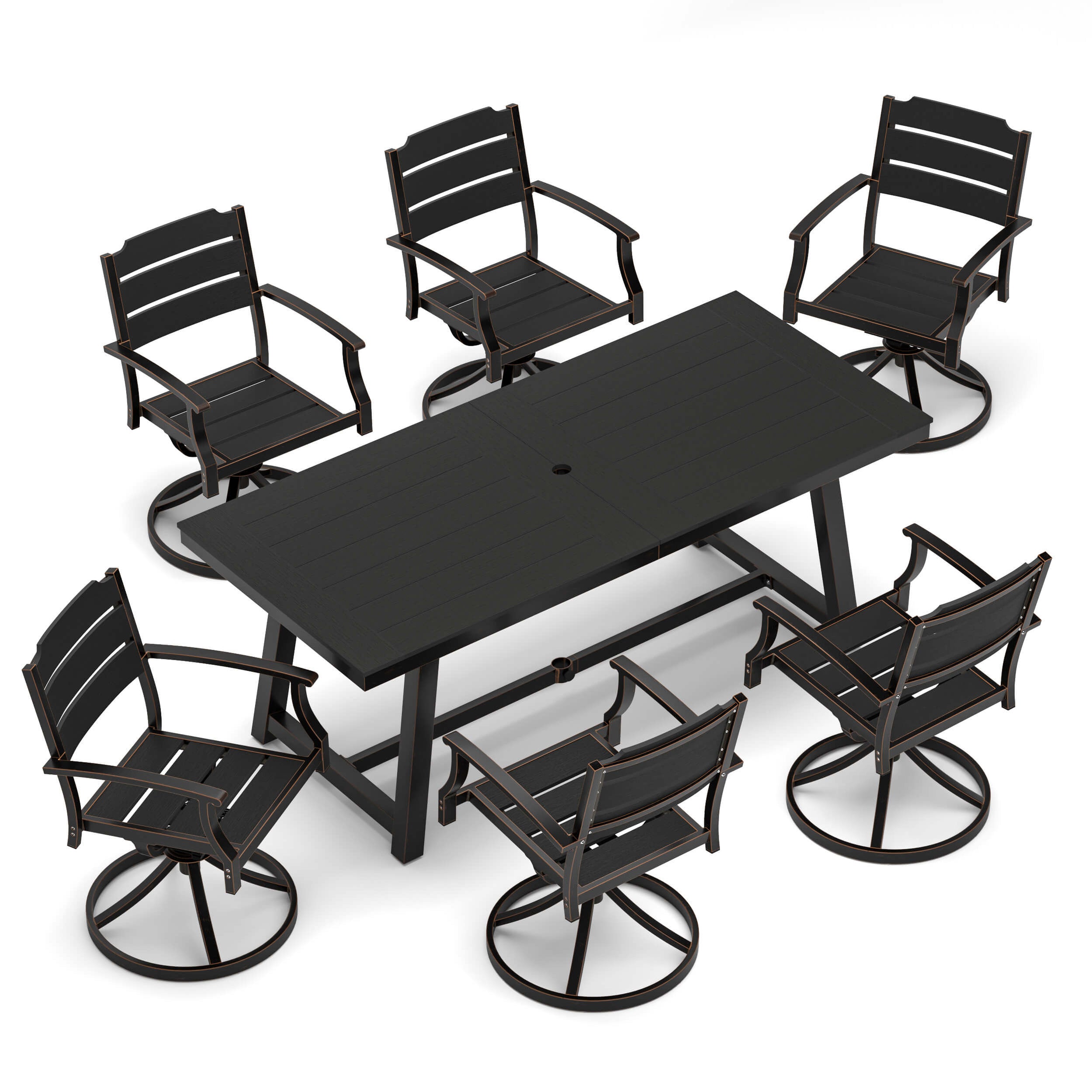 Poly Outdoor Dining Table and Chairs Set, HDPS Weatherproof Dining Set ...