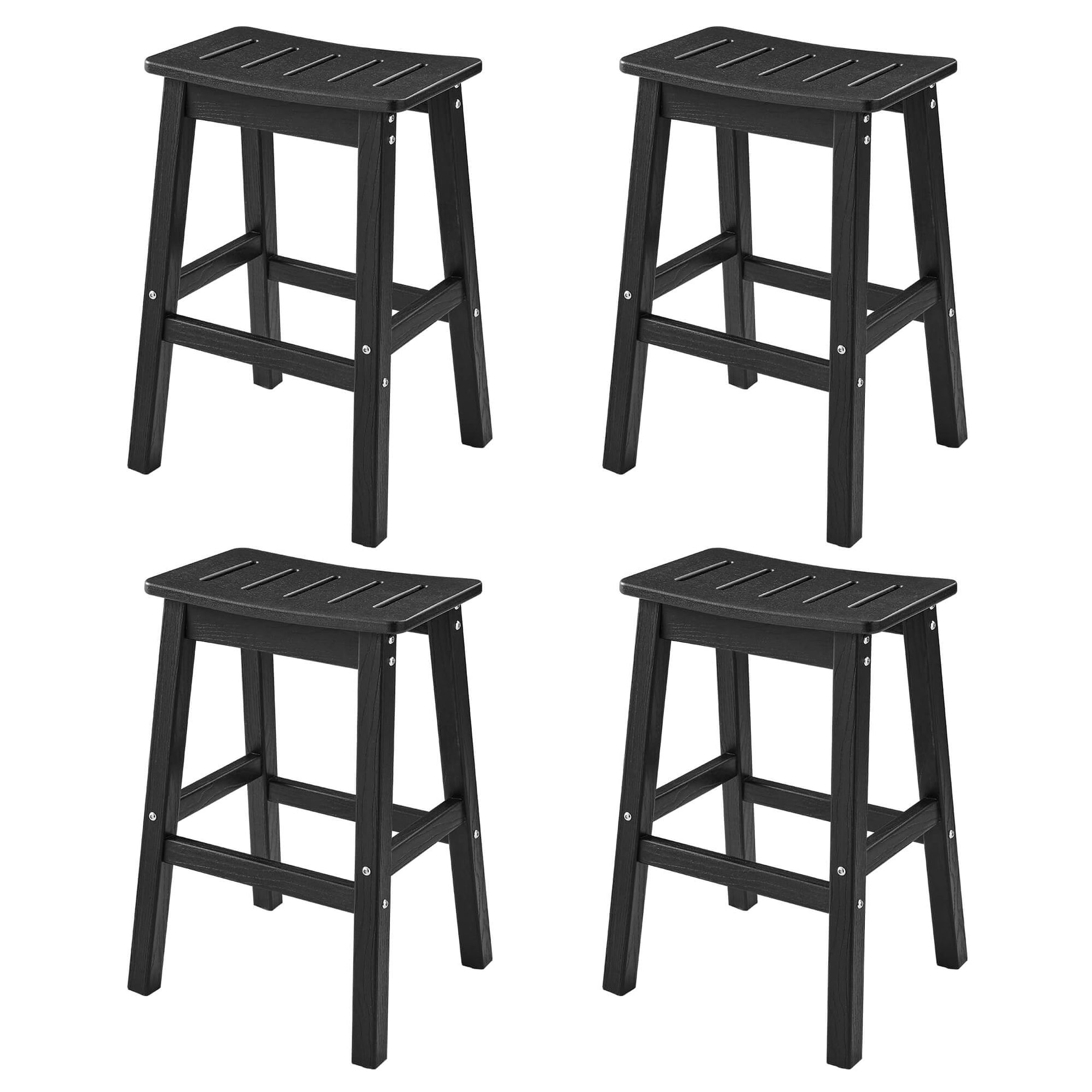 Poly Outdoor Bar Height Table and Backless Stool Set, Patio High Top ...