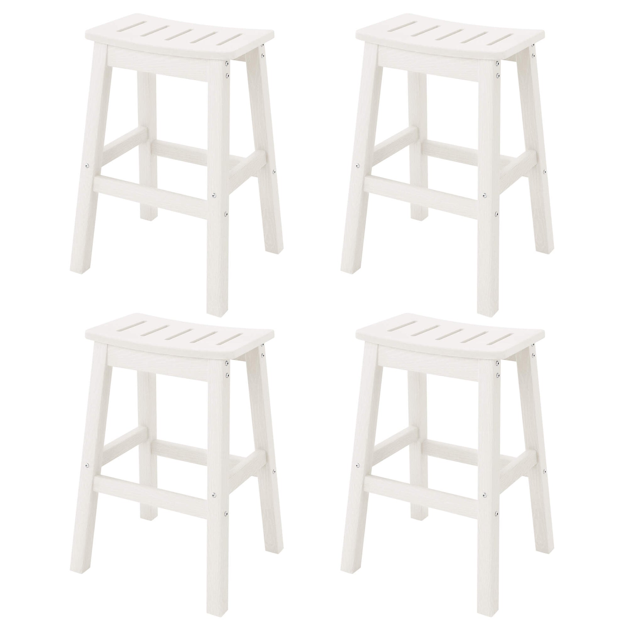 Poly Outdoor Bar Height Table and Backless Stool Set, Patio High Top ...