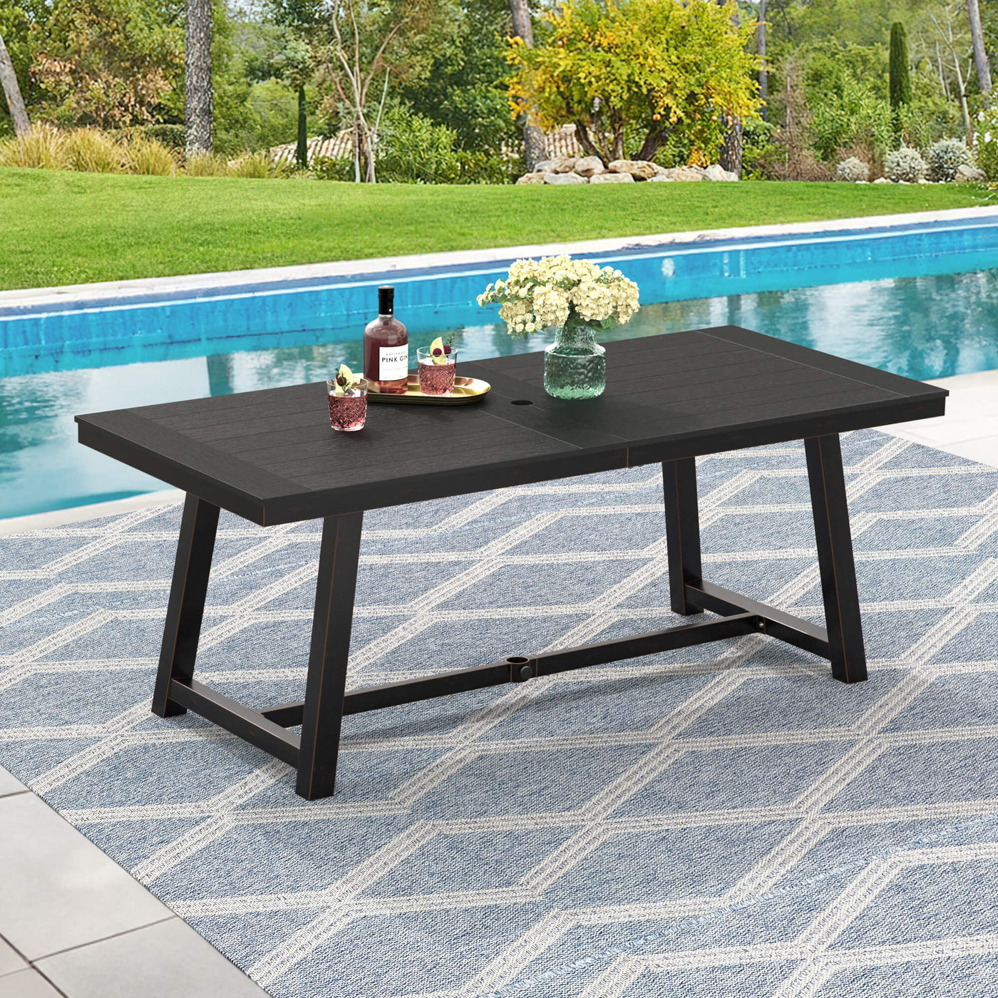 Poly Outdoor Dining Table and Chairs Set, HDPS Weatherproof Dining Set ...