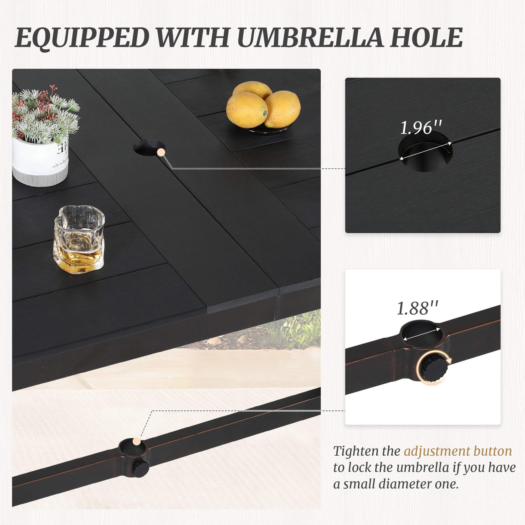 Poly Outdoor Dining Table and Chairs Set, HDPS Weatherproof Dining Set ...