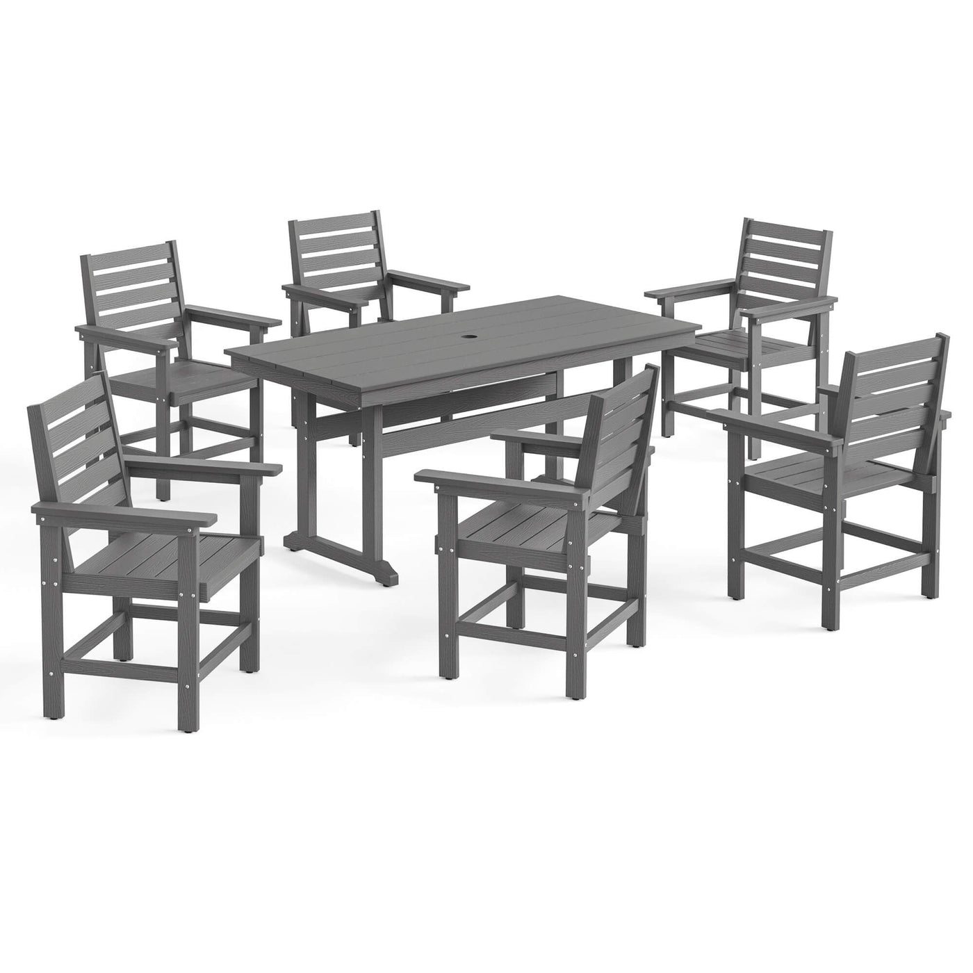 Poly Outdoor Dining Table and Chairs Set, HDPS Weather Resistant Dining ...