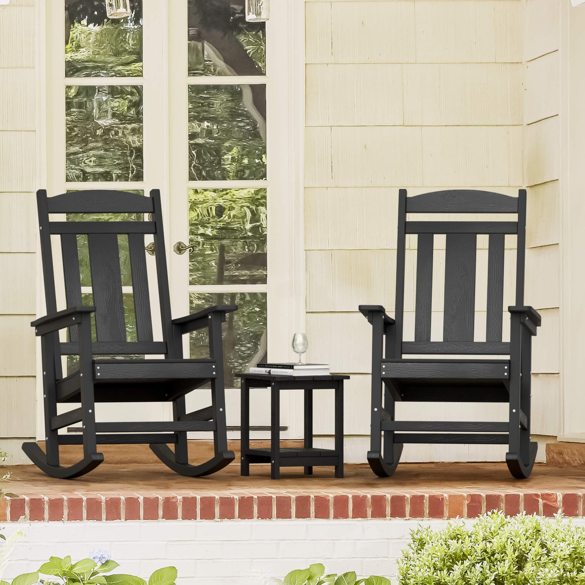 LUE BONA Porch Poly Rocking Chair, Outdoor Plastic Rocker Chairs ...