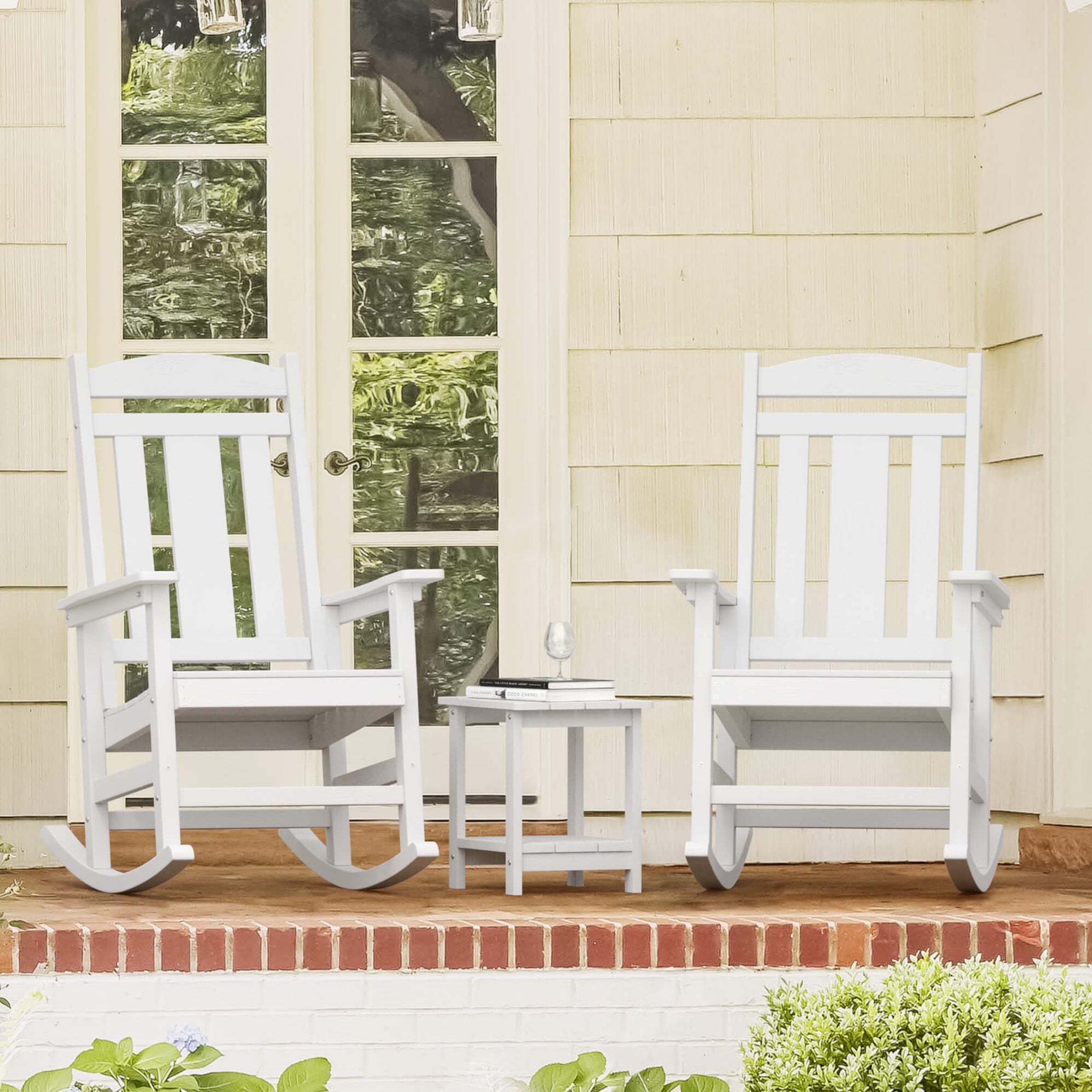 LUE BONA Porch Poly Rocking Chair, Outdoor Plastic Rocker Chairs ...
