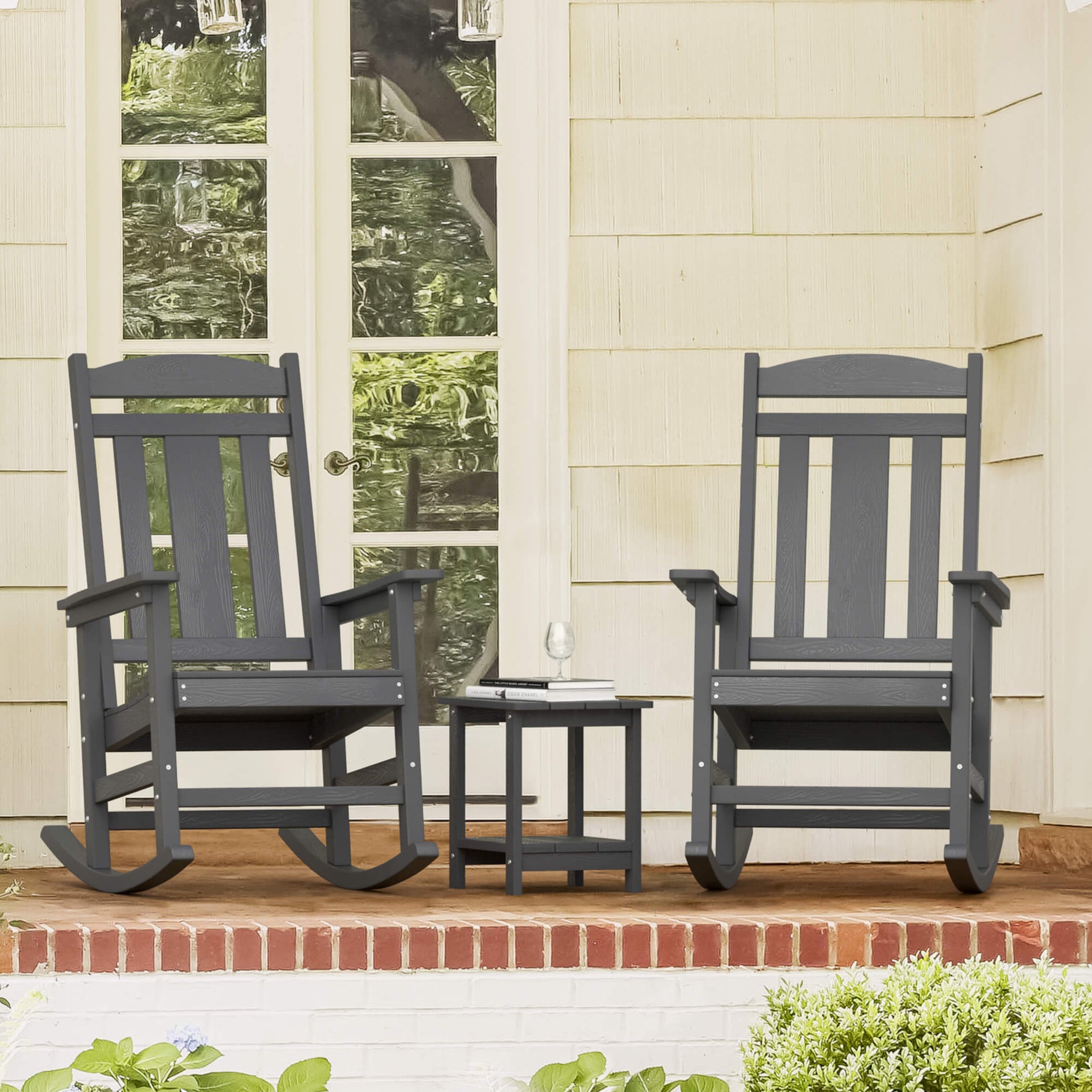 Poly Adirondack Rocking Chair Outdoor Rocking Chairs Weather Resistant ...
